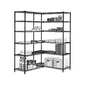 Safco 48" x 18" Industrial Wire Shelving - Black