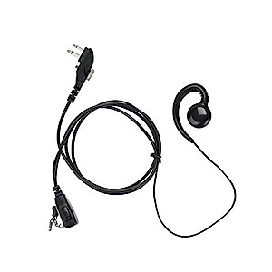 KS K-STORM Ear Hook Earpiece Headset with Mic Compatible with Hytera PD550 PD562 TD500 TD562 Two Way Radio，PU Material, Black