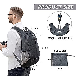 Prpeko 15L Small Lightweight Hiking Backpack ，Hiking Daypack Women,Foldable Hiking Backpack with A Water Bottle Holder.