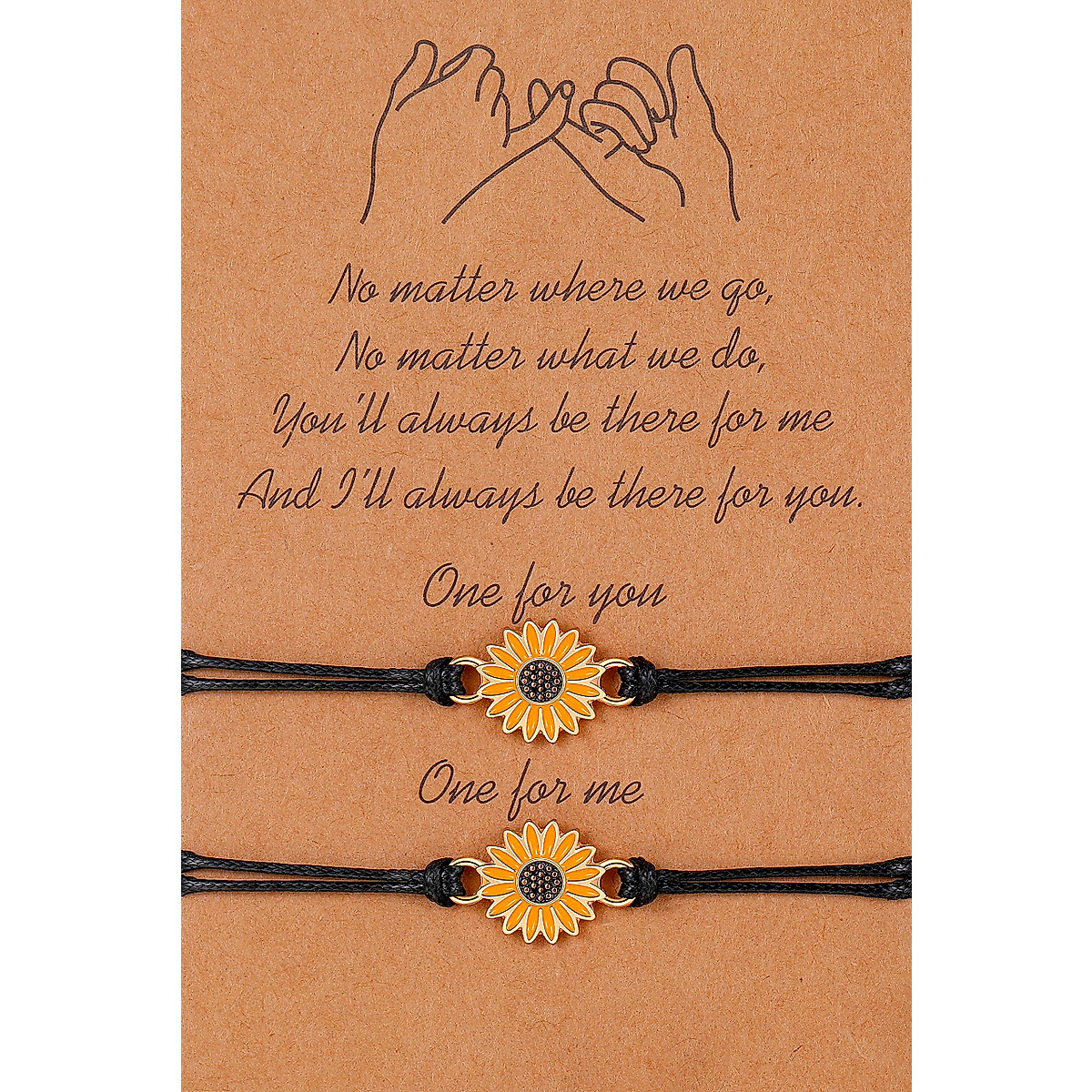 morniface Pinky Pomise Distance Matching Bracelets for Best Friends Couple Family Women Mens Teen Girls Sunflower Boho Bracelet Friendship Jewelry