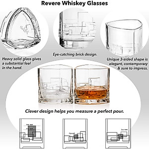 JoyJolt Revere Scotch Glasses, Old Fashioned Whiskey Glasses 11-Ounce, Ultra Clear Whiskey Glass for Bourbon and Liquor, Set Of 2 Glassware