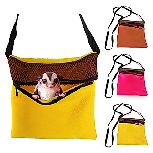 Heave Hamster Carrier Bag,Guinea Pig Hamster Carrier Pouch Bag,Breathable Outgoing Travel Bag for Small Animals Sugar Glider Hedgehog Hamster Rat Squirrel Coffee