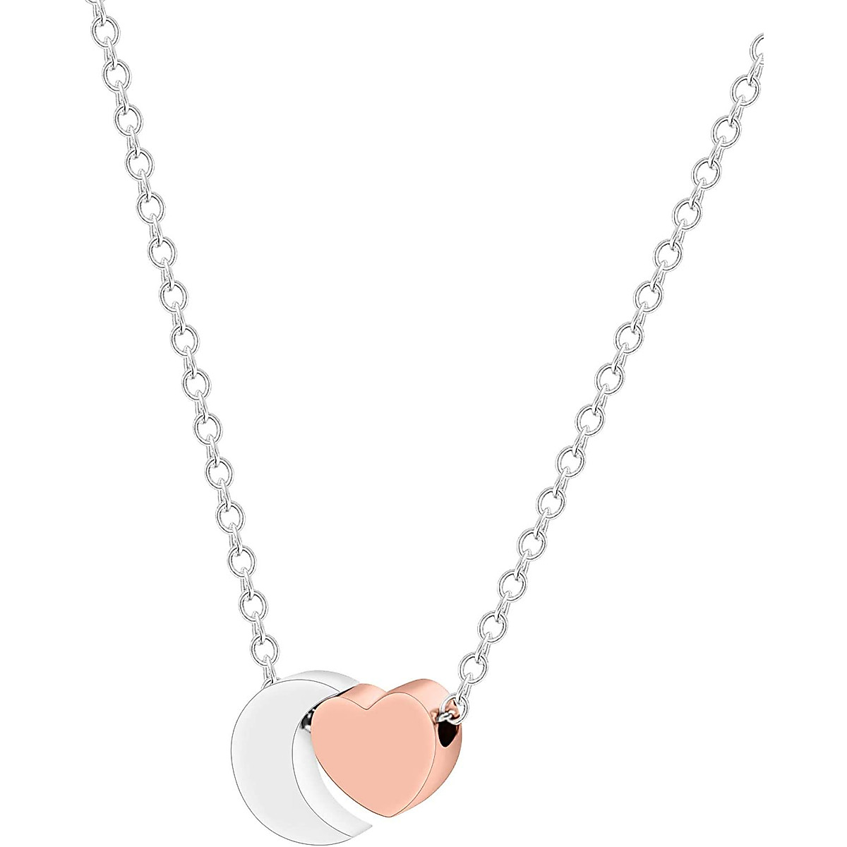 Niece Necklace, I Love You to The Moon and Back Heart & Moon Pendant Necklace, Sentimental Niece Jewelry Gifts Gifts from Aunt/Uncle, Metal, No Gemstone