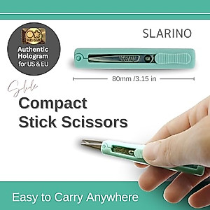 SUN-STAR Slarino Travel Ready Compact Scissors - Pocket Sized & Portable, Light Green S3720012 (Authentic Hologram for US and EU Only)