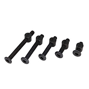 binifiMux 50pcs Crib Hardware Screws, M6 x 20mm/ 30mm/ 40mm/ 50mm/ 60mm Black Hex Socket Cap Bolts Barrel Nuts Assortment Kit for Cot Crib Bed Chairs