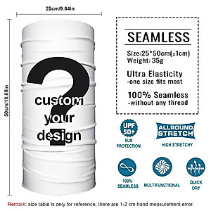 KALILY Custom Neck Gaiter Balaclava Personalized Headband Bandana Headwrap for Men Women - 2 Sides Printed