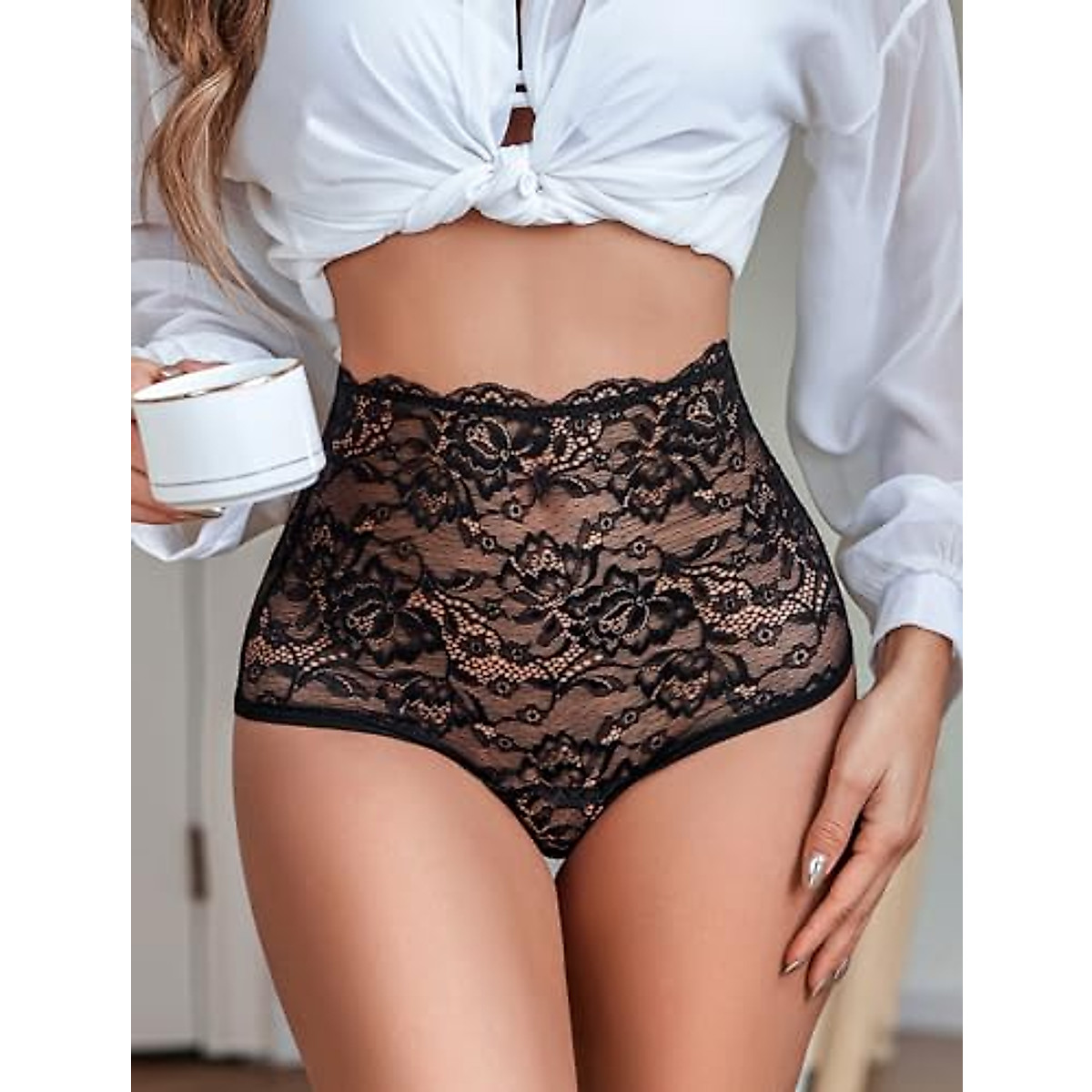 Avidlove Womens Sexy Lingerie High Waist Bra and Panty Set Strappy Babydoll Bodysuit