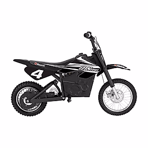 Razor MX650 Dirt Rocket High-Torque Electric Motocross Dirt Bike with Speeds up to 17 MPH for Uphill and Off-Road Conditions, Black