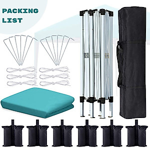 Quictent 10'x20' Heavy Duty Pop Up Canopy Tent- Easy up Outdoor Commercial Party Event Canopies, Waterproof, Easy Setup & Portable, Includes Weight Bags and Wheeled Carry Bag - Light Blue