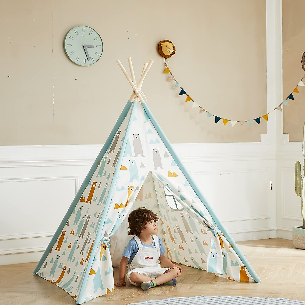 Asweets Kids Teepee Tent Children Play Tent Indoor Outdoor Play Tent Cotton Tent for Girls and Boys Kids Teepee (Starry Sky Tent)