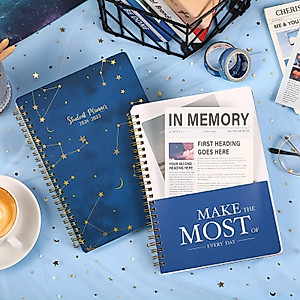 Student Planner 2024-2025 - School Planner, JUL 2024 - JUN 2025, 6.3" x 8.4", Monthly Weekly Planner/Agenda, Thick Paper + Holidays + 3-Hole Punched + Twin-Wire Binding, Stickers, Blue