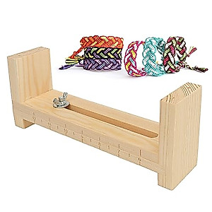 Alomejor Wooden Paracord Bracelet Jig Adjustable Craft Tool Kit for DIY Braiding Weaving Simple Portable with Adjustable Distance Slider
