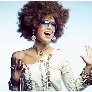 FIRAZIO 9 Pairs 70s Disco Ball Earrings Mirror Ball Earrings for Women 60s 70s Costume Accessories Halloween Earrings Disco Outfit Accessories