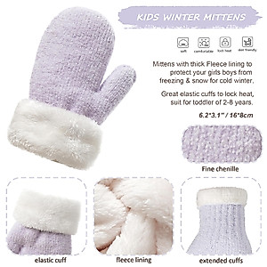 Toddler Hat Scarf And Glove Set Boy Girl Winter Pom Beanie Hat Neck Warmer Tube Mitten Gloves Ages 2-4 2t-4t 3-5 Fleece Lined