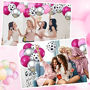 70 Pieces Western Theme Party Decorations Bachelorette Birthday Cow Balloons Rodeo Balloons Rose Red, Pink, Silver, Cow Print Latex Balloons for Baby Shower Cowgirl Party Supplies