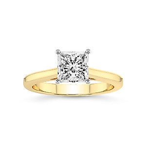 FRIENDLY DIAMONDS 3 Carat IGI Certified Princess Shape Lab Grown Diamond Ring | 14K Or 18K White, Yellow Or Rose Gold | Siran Secret Halo Diamond Engagement Ring | FG-VS1-VS2 Quality