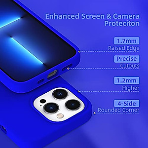 K TOMOTO Compatible with iPhone 13 Pro Max Case for Women, [Drop Protection] [Anti-Fingerprint] [Anti-Scratch] Shockproof Soft-Touch Silicone Phone Case for iPhone 13 Pro Max 6.7", Klein Blue