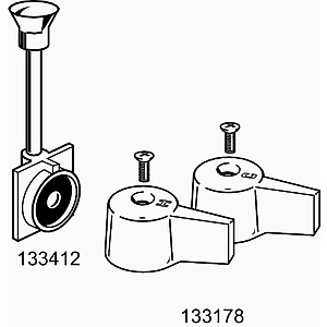 PROPLUS GIDDS-133412 Gate Knob And Washer For Bathcock With Diverter, Chrome - 133412