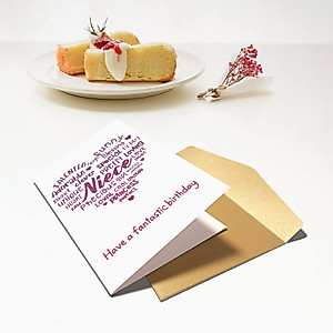 Chenive Sweet Niece Birthday Card, Adorable Birthday Card from Aunt Uncle, Praise Niece Bday Greeting Card, Happy A Fantastic Birthday Card for Niece