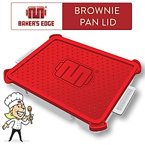 Baker's Edge Lid & Wedge Pack for the Edge Brownie Pan| Silicone Lid for Your Brownie Pan plus the Edge Wedge to Divide your Pan Into Two Separate Baking Areas| Lid & Wedge Only - Pan Sold Separately