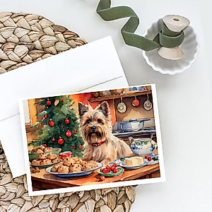 Caroline's Treasures DAC3755GCA7P Cairn Terrier Christmas Cookies Greeting Cards Pack of 8 Blank Cards with Envelopes Whimsical A7 Size 5x7 Blank Note Cards