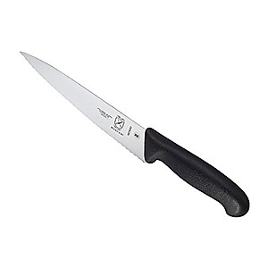 Mercer Culinary M23830 Millennia Black Handle, 7.5-Inch Wavy Edge, Chef's Knife
