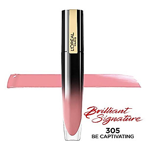 L’Oréal Paris Brilliant Signature Shiny Lip Stain Lipstick, Be Captivating 0.21 Fl Oz.