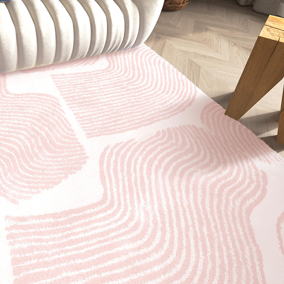 ODIKA Zen Garden Area Rug - Ultra Soft Area Rug 3x5, Non Slip, Stain Resistant Living Room Rug, Washable Area Rugs for Living Room, Rugs for Bedroom (Pink, 3x5)