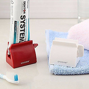 GGGarden BX-924 Anya ABS Creative Bathroom Toothpaste Tube Squeezer Multifunction Tube Dispenser - Purplish Red