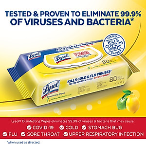 Lysol Disinfectant Handi-Pack Wipes, Multi-Surface Antibacterial Cleaning Wipes, For Disinfecting and Cleaning, Lemon and Lime Blossom, 320 Count (Pack of 4)