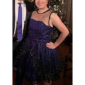 Honbay 5.5x1.7Yards Glitter Star Moon Sequin Tulle Net Yarn for Background Decoration or DIY Crafts Making (White) (Grey)