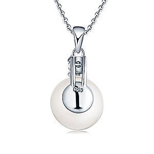 JO WISDOM 925 Sterling Silver Freshwater Cultured Pearl Pendant Necklace Jewelry for Women