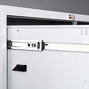 DUNTRKDU 2 Drawer Metal Lateral File Cabinet with Anti-tilt Mechanism for Legal/Letter A4 Size, Large Deep Drawers Locked by Keys, Storage Filing Cabinet for Home Office, Easy to Assemble (White)