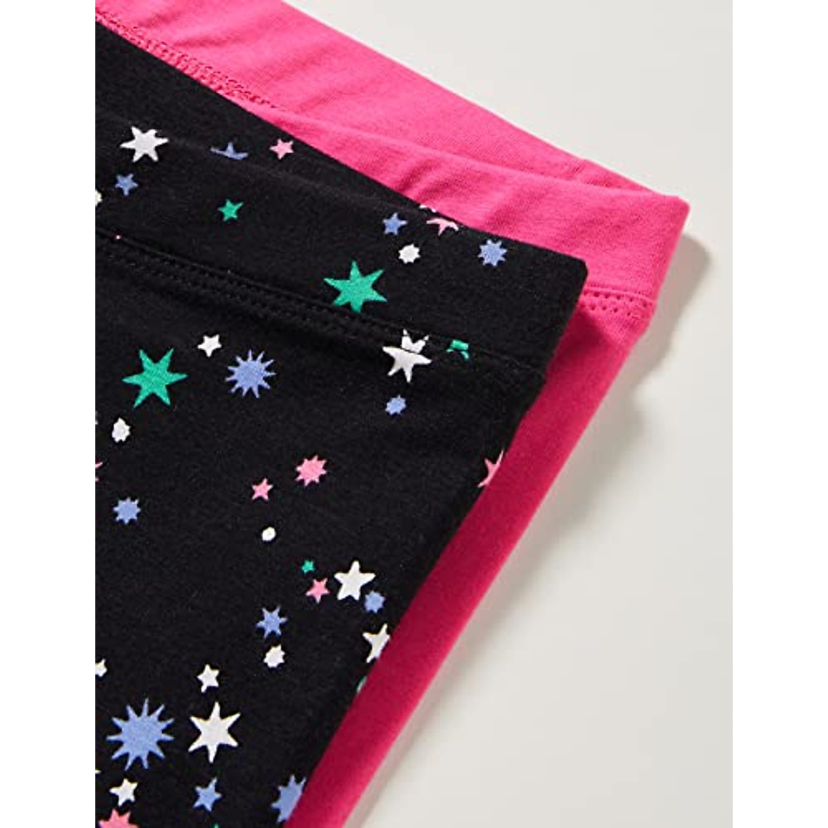 Amazon Essentials Girls' Leggings, Pack of 5, Aqua Green/Black Stars/Navy/Pink/Stripe, Medium