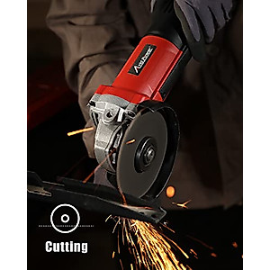 AVID POWER Angle Grinder with Paddle Switch, 8 Amp Metal Grinder with 4-1/2 Inch Grinding Wheel 12000 RPM Electric Angle Grinder Tool with Adjustable Side Handle