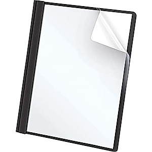 Oxford Clear Front Report Covers, Black, Letter Size, 25 per box (55806EE)