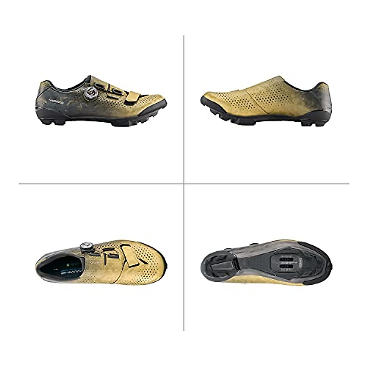 SHIMANO SH-RX800W High-Performance SPD Women’s Gravel Racing Shoe, Gold, 9-9.5