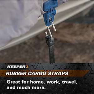 HAMPTON PROD Keeper - Assorted EPDM Rubber Cargo Straps, 10 Pack - 14”, 19”, 24", and 35” - for Tarps, Flatbeds and Trucks