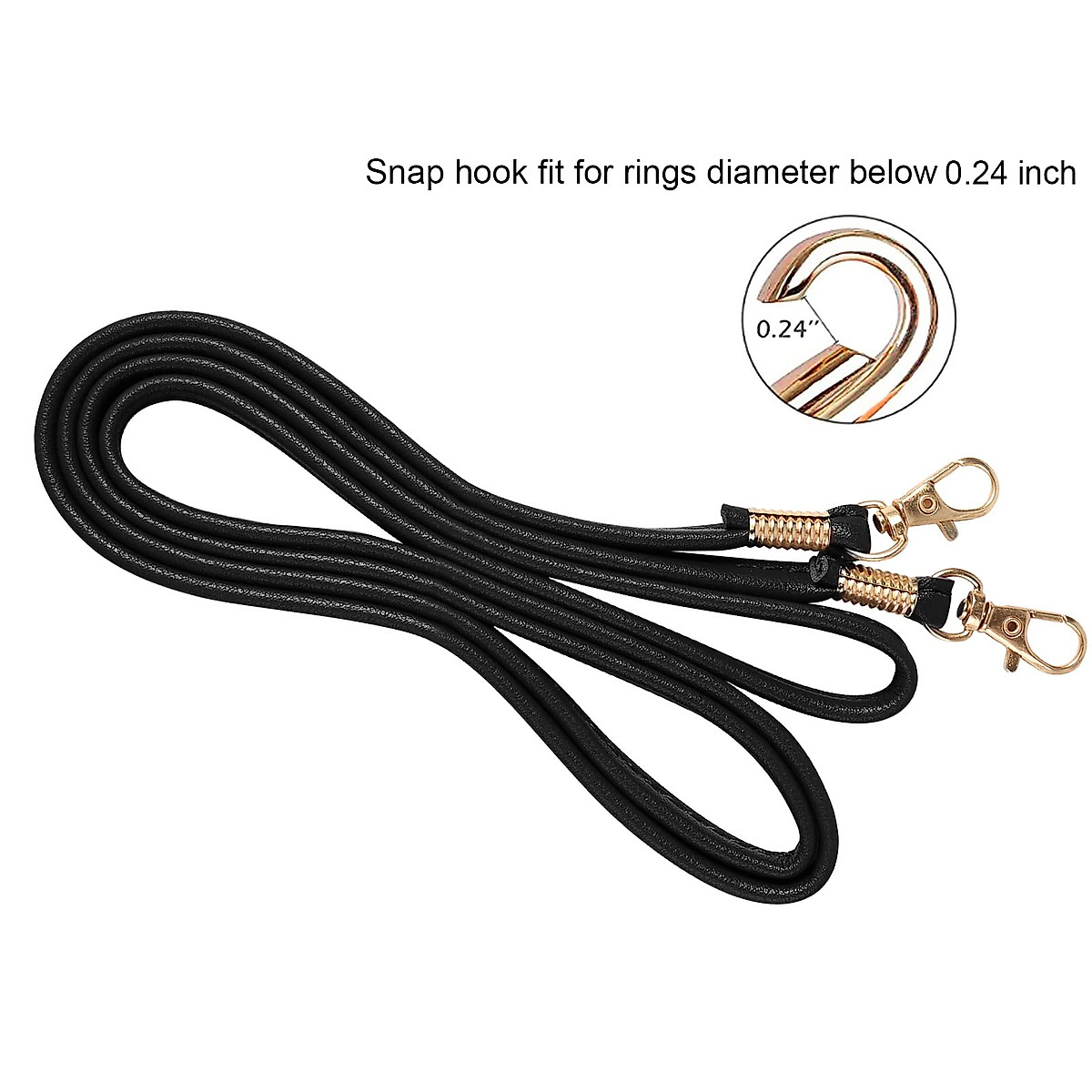 PU Leather Replacement Crossbody Shoulder Strap for Women Small Black Cell Phone Case Purse Wallet Bag Handbags Straps (Set of 2)