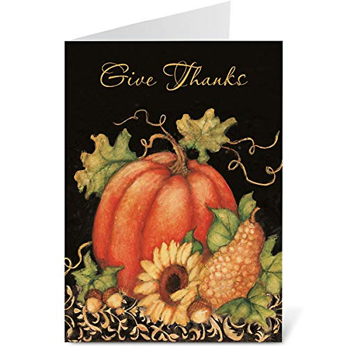 Current Pumpkin Harvest Scripture Thanksgiving Greeting Cards Set - Susan Winget Religious Holiday Card Variety Value Pack, Set of 8 Large 5 x 7-Inch Cards, Envelopes Included