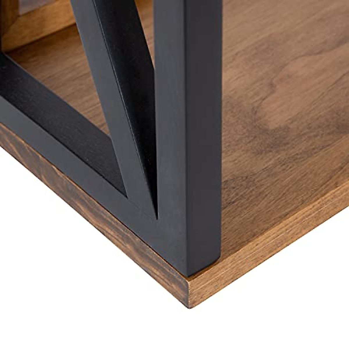 Kate and Laurel Rigby Farmhouse 3-Tier Wall Shelf, 25 x 8 x 28, Rustic Brown and Black, Decorative Modern Floating Shelves for Wall