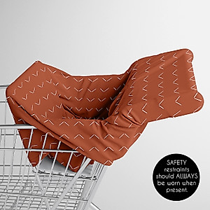 Sweet Jojo Designs Orange Boho Arrow Boy Girl Infant Baby Car Seat Cover Nursing Breastfeeding Shopping Cart Stroller Canopy Rust Modern Bohemian Gender Neutral Farmhouse Southwest Arrows Diamond Tuft