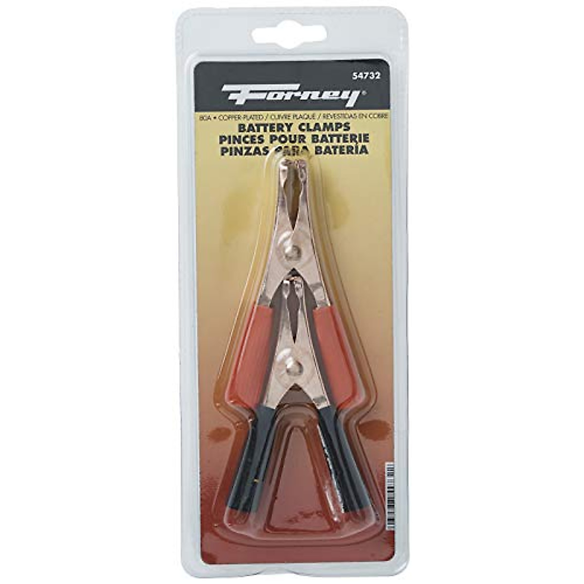 Forney 54732 Battery Charger Clamp, 80-Amp, Medium Duty,Red and Black