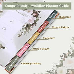 Wedding Planning Book and Organizer Set - Comprehensive Wedding Planner Book,Detailed Wedding Checklists - Perfect Engagement Gift for Bride and Groom - Includes Pen, Bookmark, Stickers & Gift Box