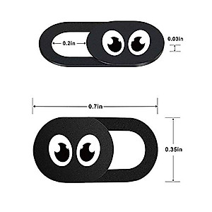 Eye Webcam Cover Slider 0.7Mm Thin - Web Camera Cover Fits Laptop, Desktop, Pc, Macboook Pro, iMac, Mac Mini, Computer, Smartphone, Protect Your Privacy Security, Strong Adhensive 3 Pack (3 Pack)