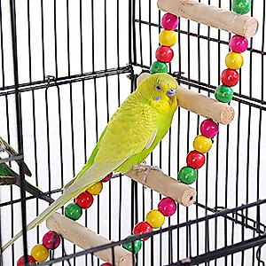 Topeakmart Medium Parakeet Bird Cage for 3 Birds with Wooden Perches and Detachable Stand