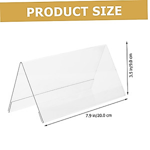 5Pcs Conference Board Wedding Sign Holders for boss Clear Name Cards Table Number Holders Plastic Tent Holder Wedding Place Cards Table Tent Cards Acrylic Desk Blank Banquet