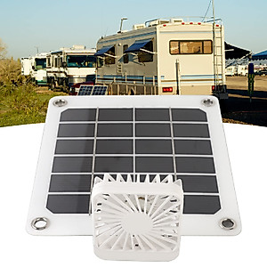 5V 20W Portable Solar Panel with 10W Cooling Fan, USB Interface Monocrystalline Solar Panel