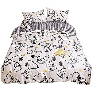HOLY HOME Children's Bedding,4Pieces Duvet Cover Set with Flat Sheet and Pillow Cases (Queen)