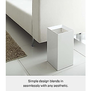 Yamazaki Home Plastic | Trash Can, One Size, White